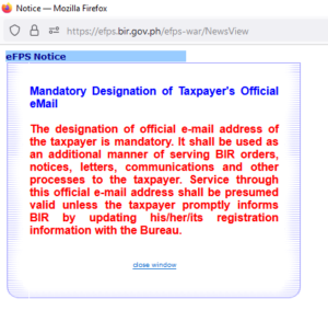 BIR RMC 131-2022 - Using Official Email Address in Filing Tax Forms