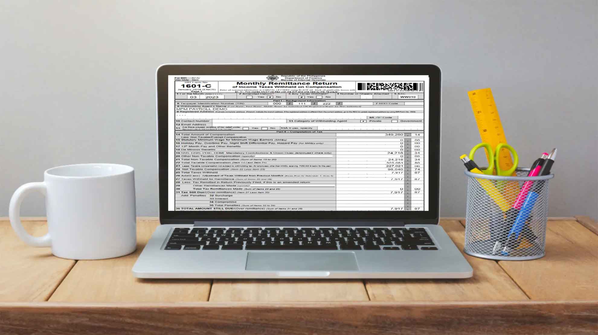 BIR Form 1601C Monthly Withholding Tax On Compensation